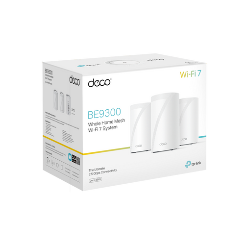 Deco BE9300, Whole Home Mesh Wi-Fi 7 work with Alexa, 3 packs