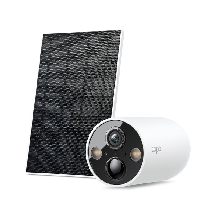 Solar-Powered Security Camera Kit, 2K QHD, Colour Night Vision, Tapo C
