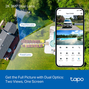 Tapo C246D Indoor/Outdoor Dual Lens Security Camera with Pan-Tilt-Zoom