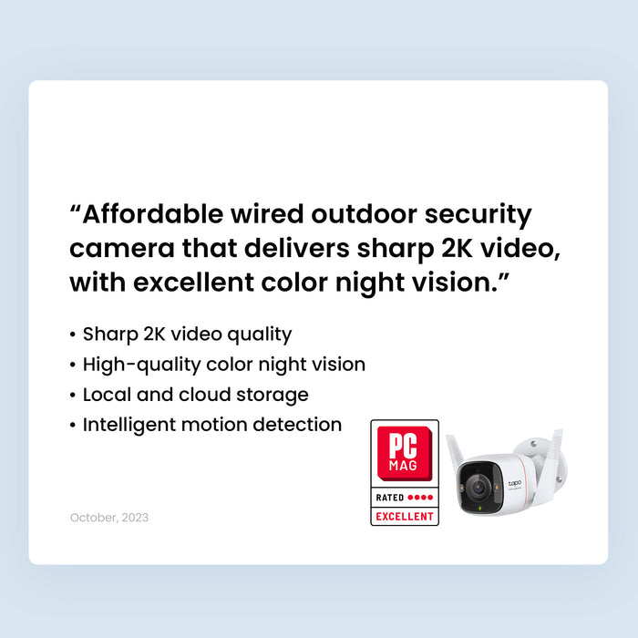 Tapo C325WB 2K Outdoor Security Camera with Colour-Pro Night Vision