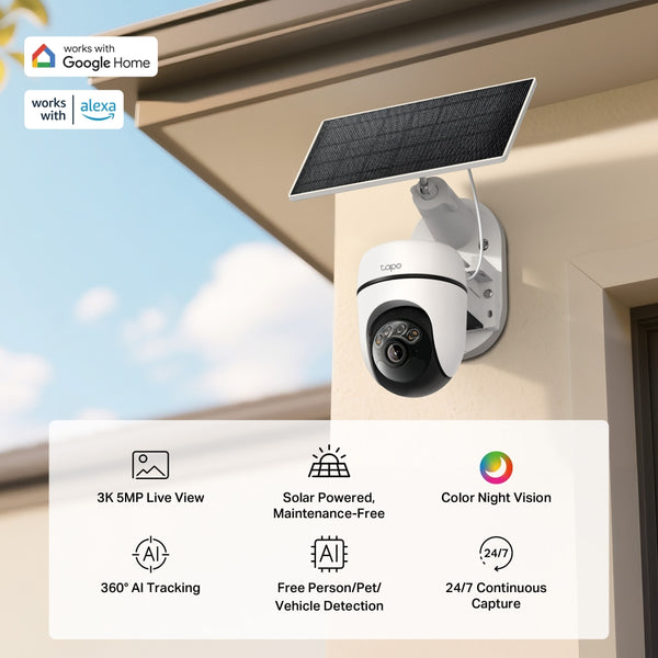 Tapo C630 KIT, 3K Solar-Powered Pan/Tilt Security Camera Kit