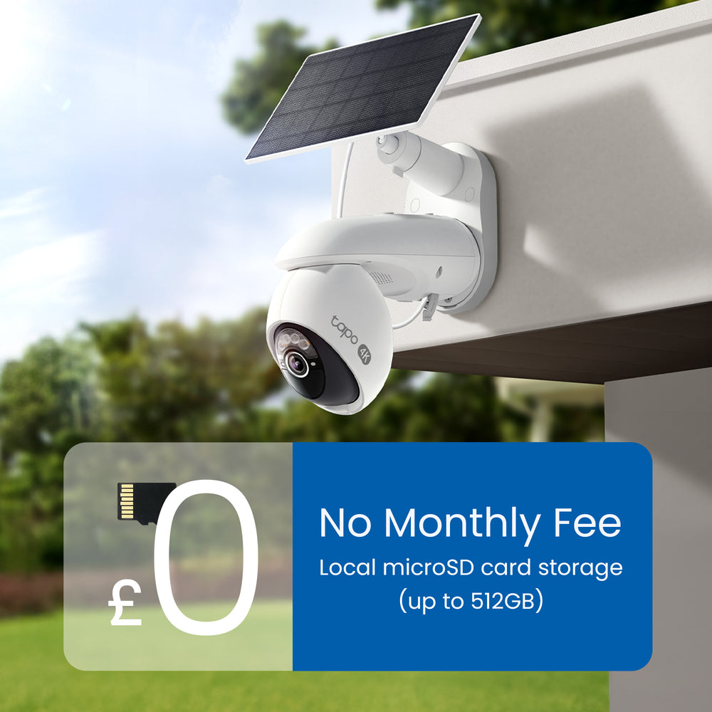 Tapo C660 KIT, Solar-Powered Pan-Tilt-Zoom 4K Security Camera