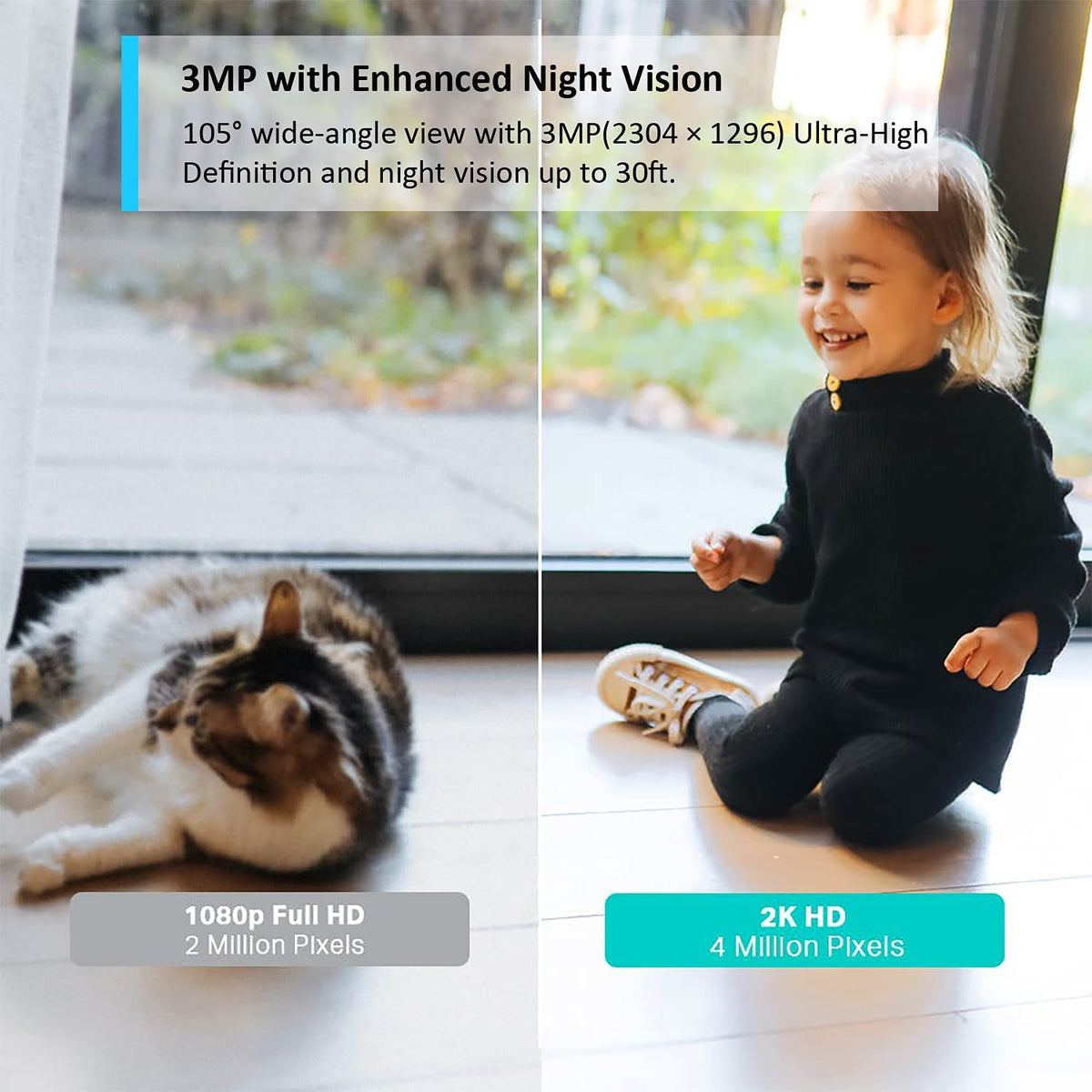 Indoor Mini Smart Cam, 3MP High Definition with Night Vision, Tapo C11